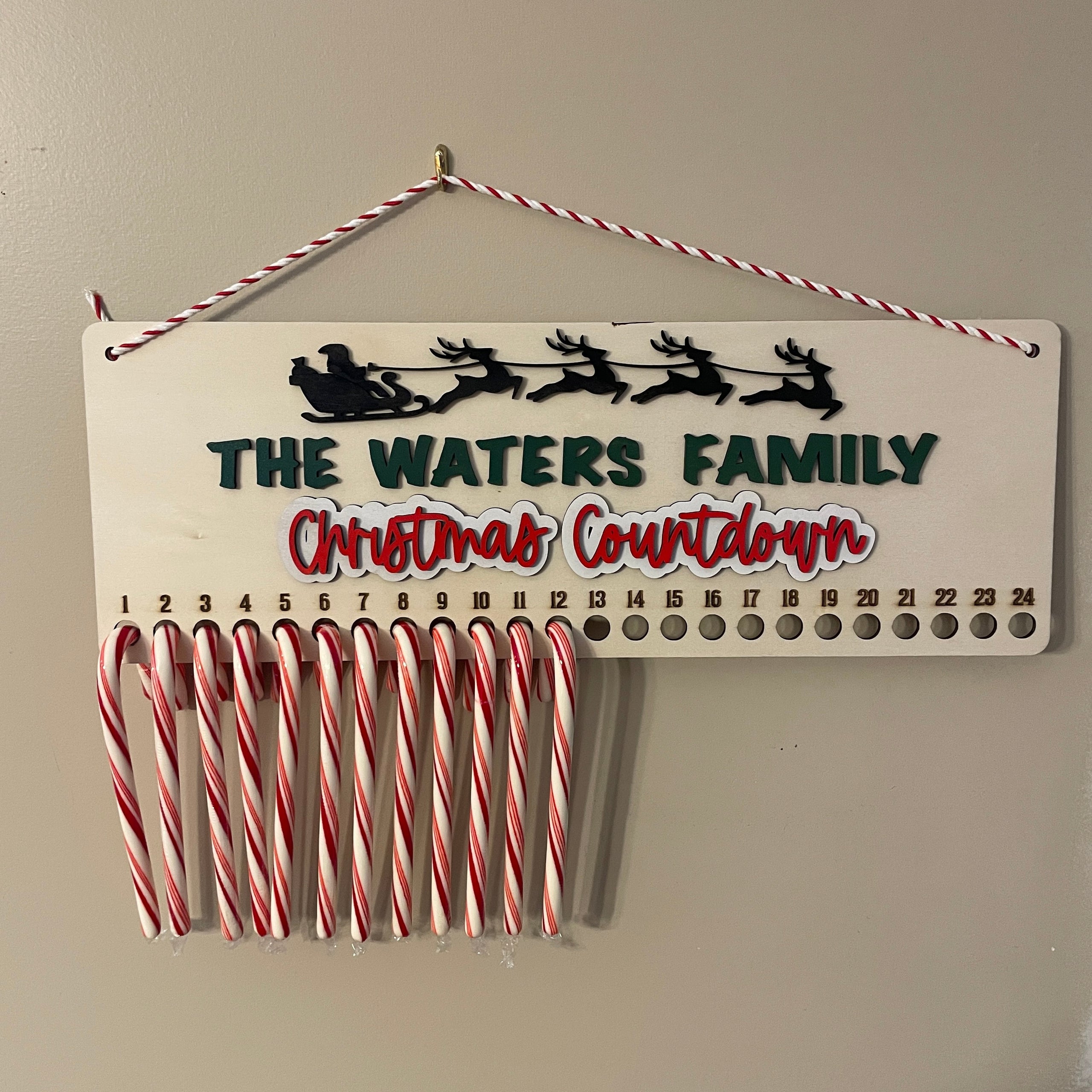Candy Cane Christmas Countdown | Red Barn Creations LLC